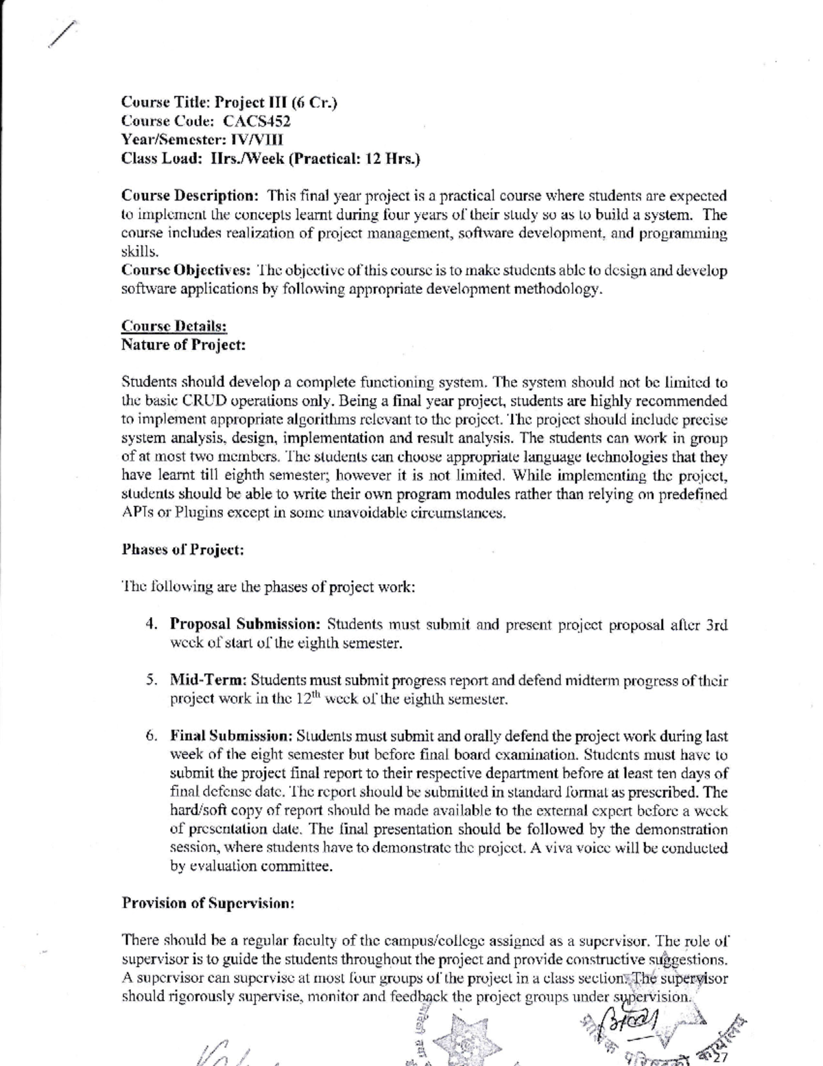 Project III syllabus BCA Eight Semester - Bachelors of computer ...