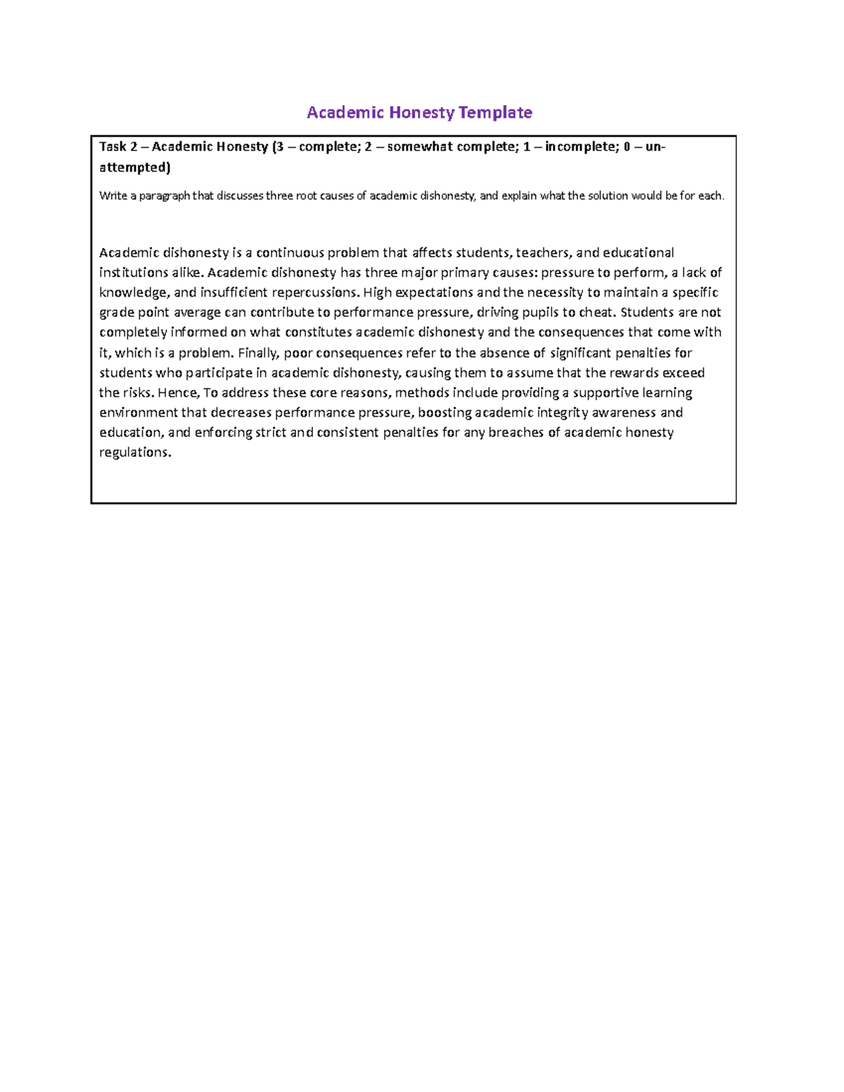 Academic Honesty Template - COMM 161 - Centennial College - Studocu