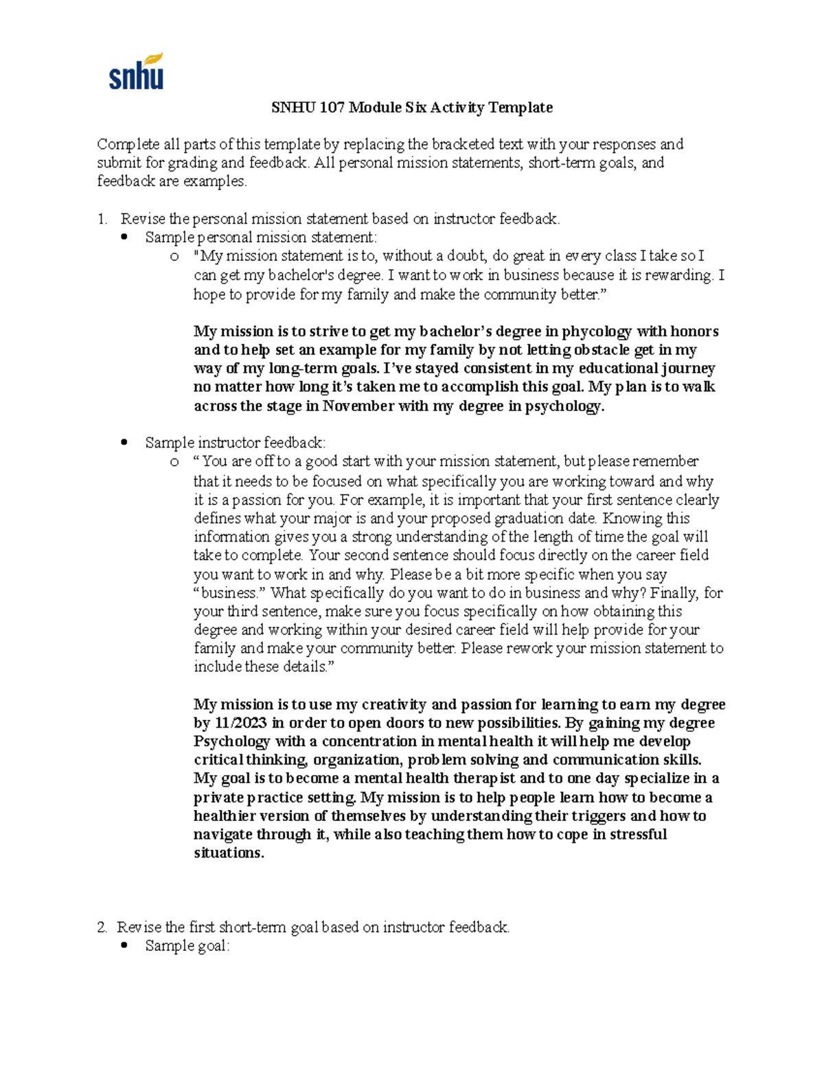 SNHU 107 Module Six Activity Template - SNHU 107 Module Six Activity ... SNHU 107 Module Six Activity Template - SNHU 107 Module Six Activity ...