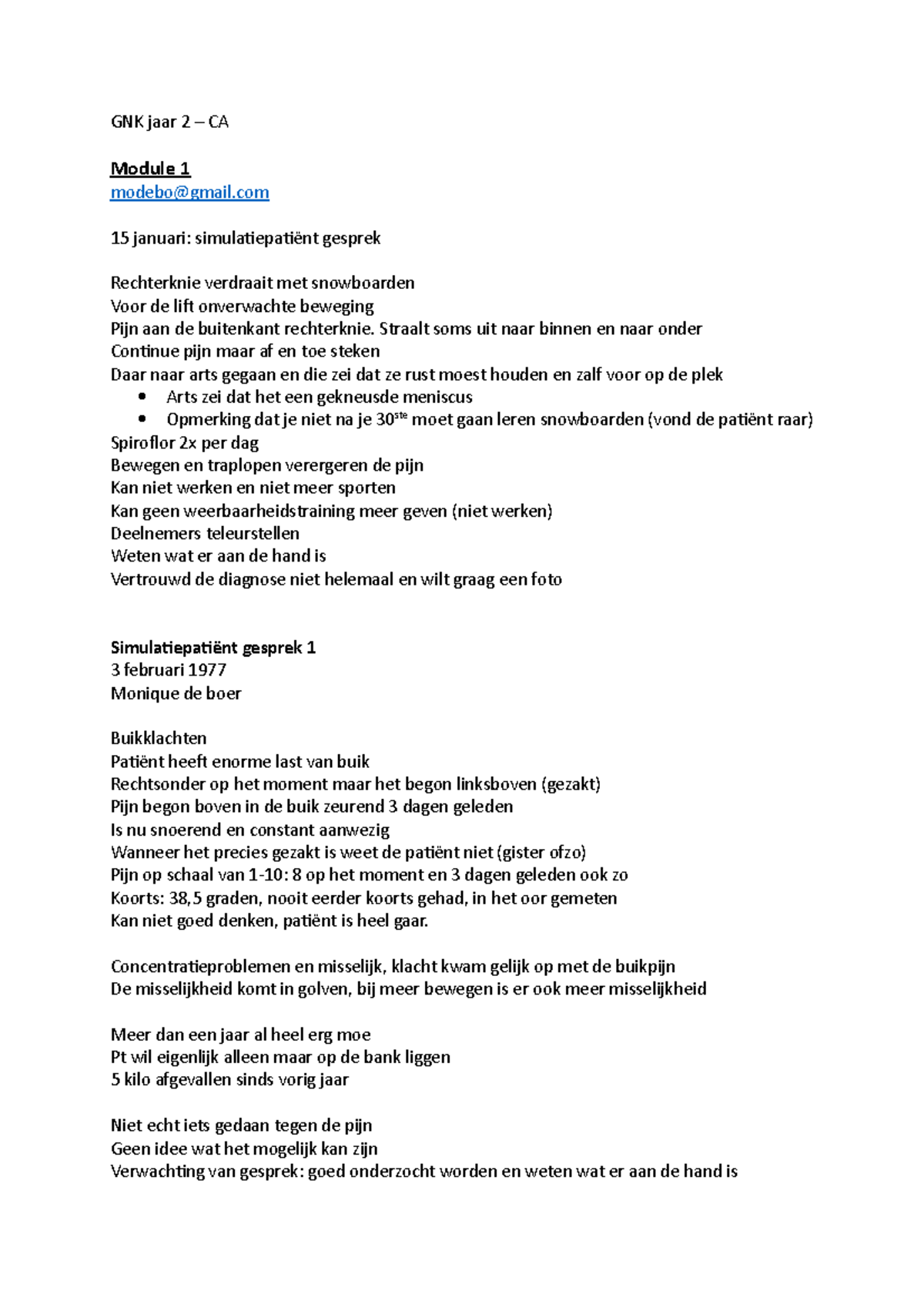 GNK - CA jaar 2 - aantekeningen voor het CA vak - GNK jaar 2 – CA ...