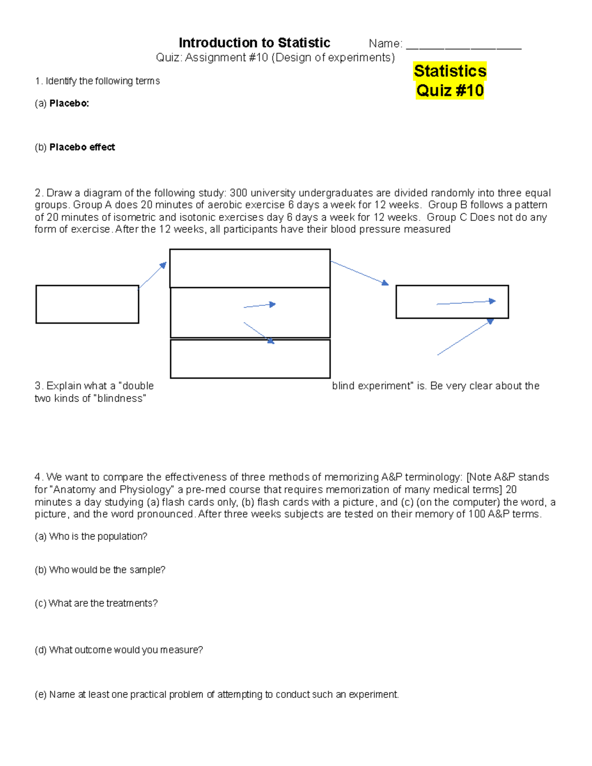 Ua Stat Quiz 10 Quiz Introduction To Statistic Name Quiz Assignment