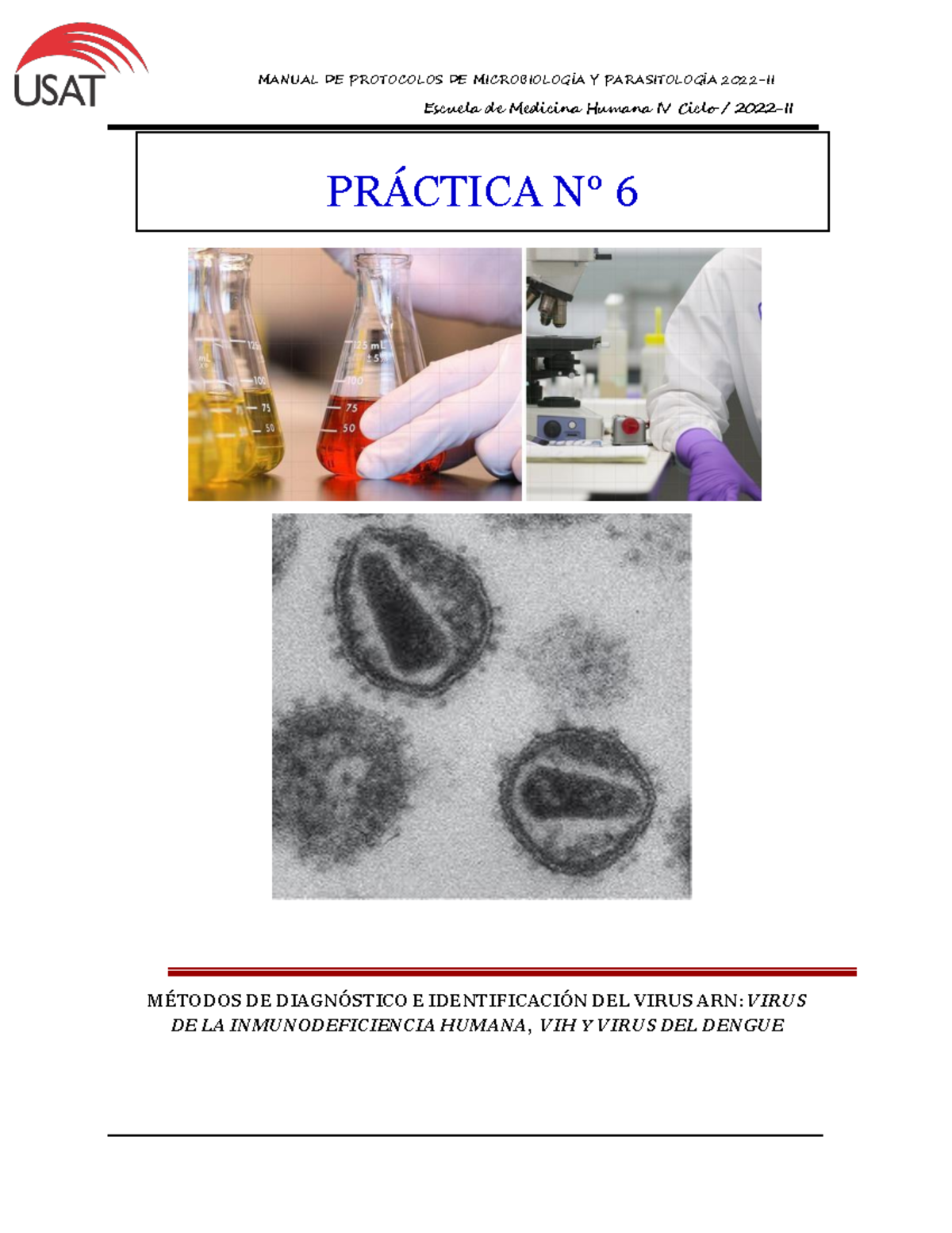 Práctica N°06 - Hola - Escuela de Medicina Humana IV Ciclo / 2022-II PR¡CTICA N∞ 6 M.. DE - Studocu