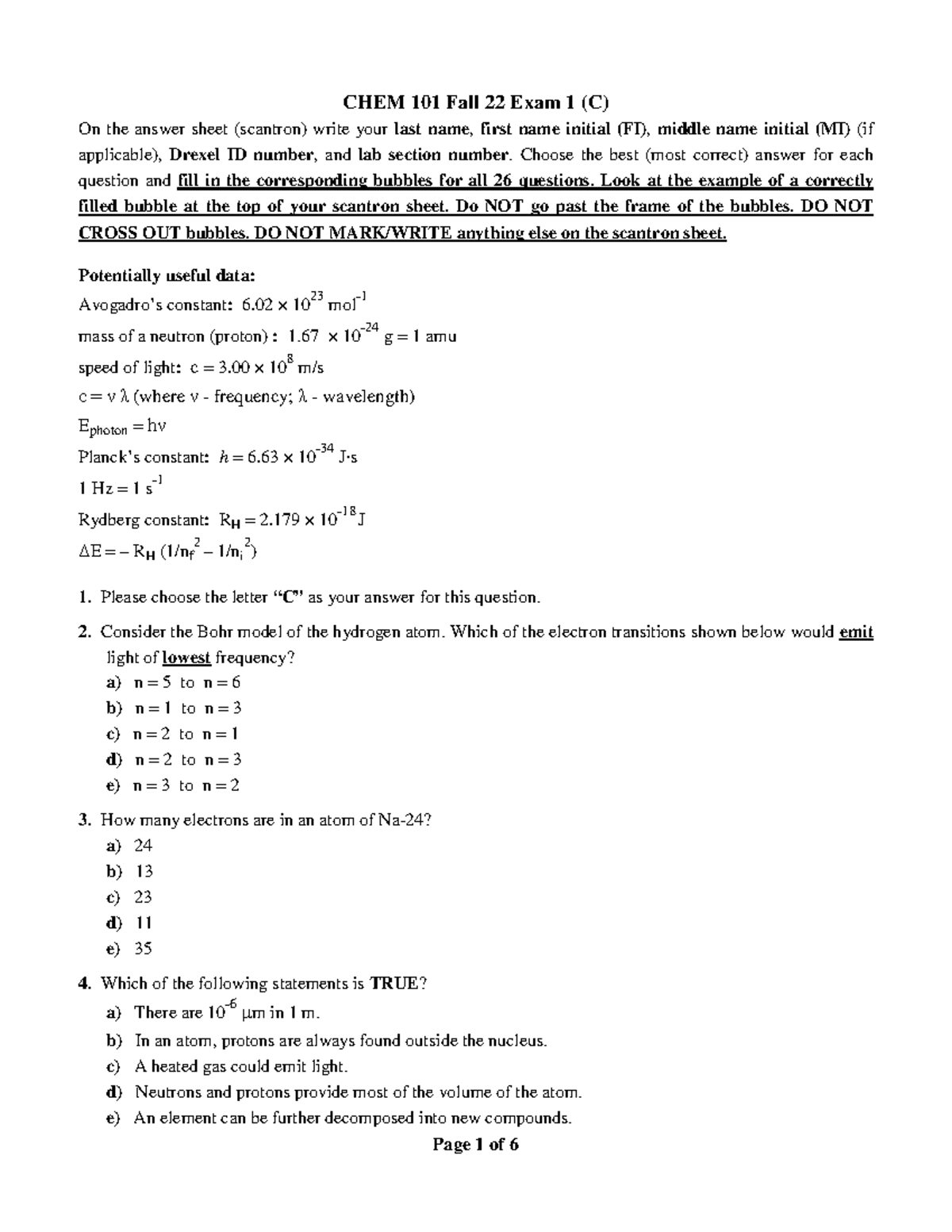 Exam I 101 F22C w. Answers Key - Deprecated API usage: The SVG back-end is no longer maintained ...