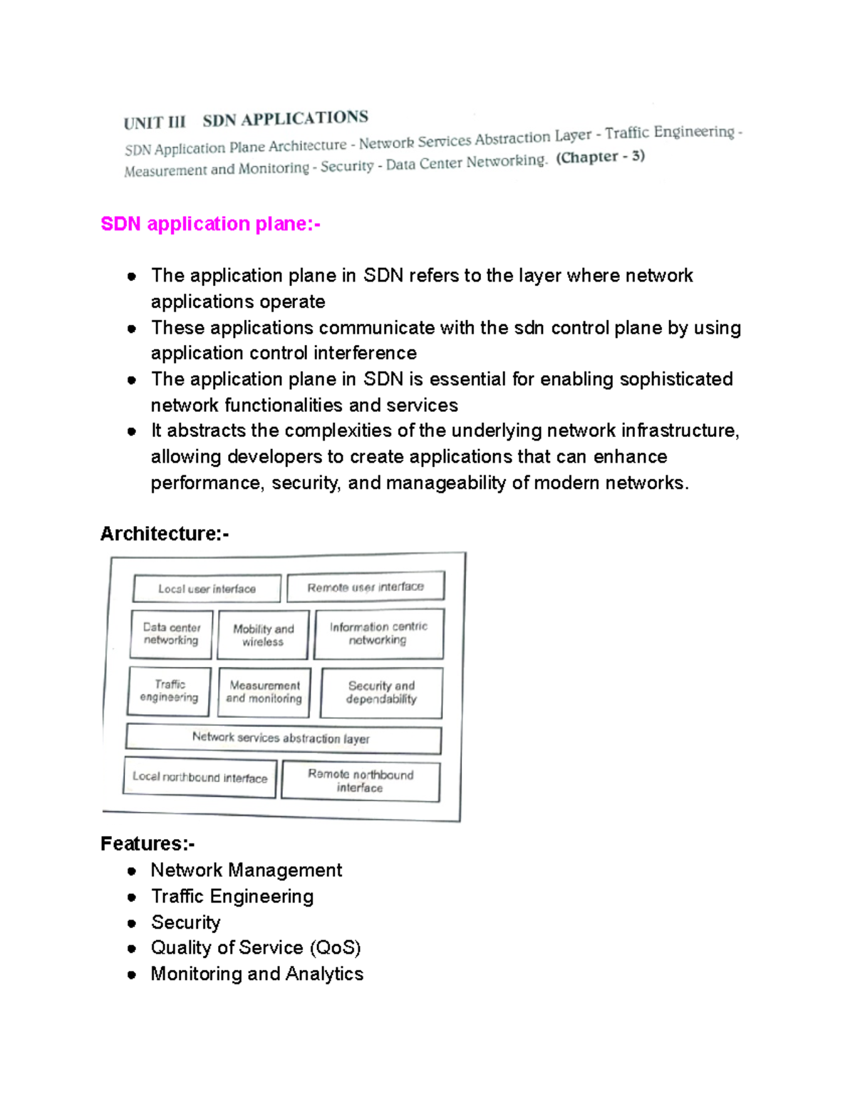 SDN Unit 3 - SDN application plane:- The application plane in SDN ...