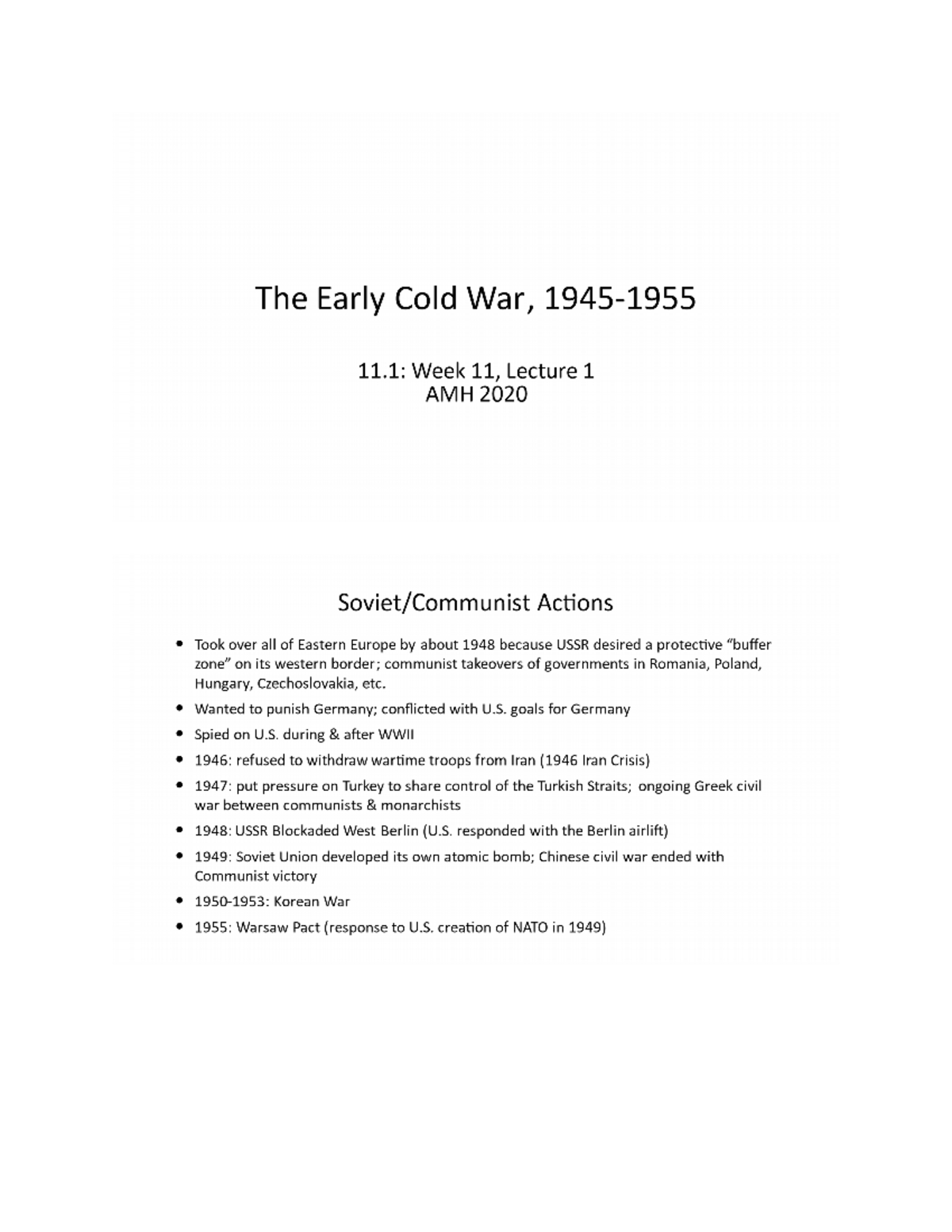 CH.3- THE Early COLD WAR - AMH 2020 - Studocu