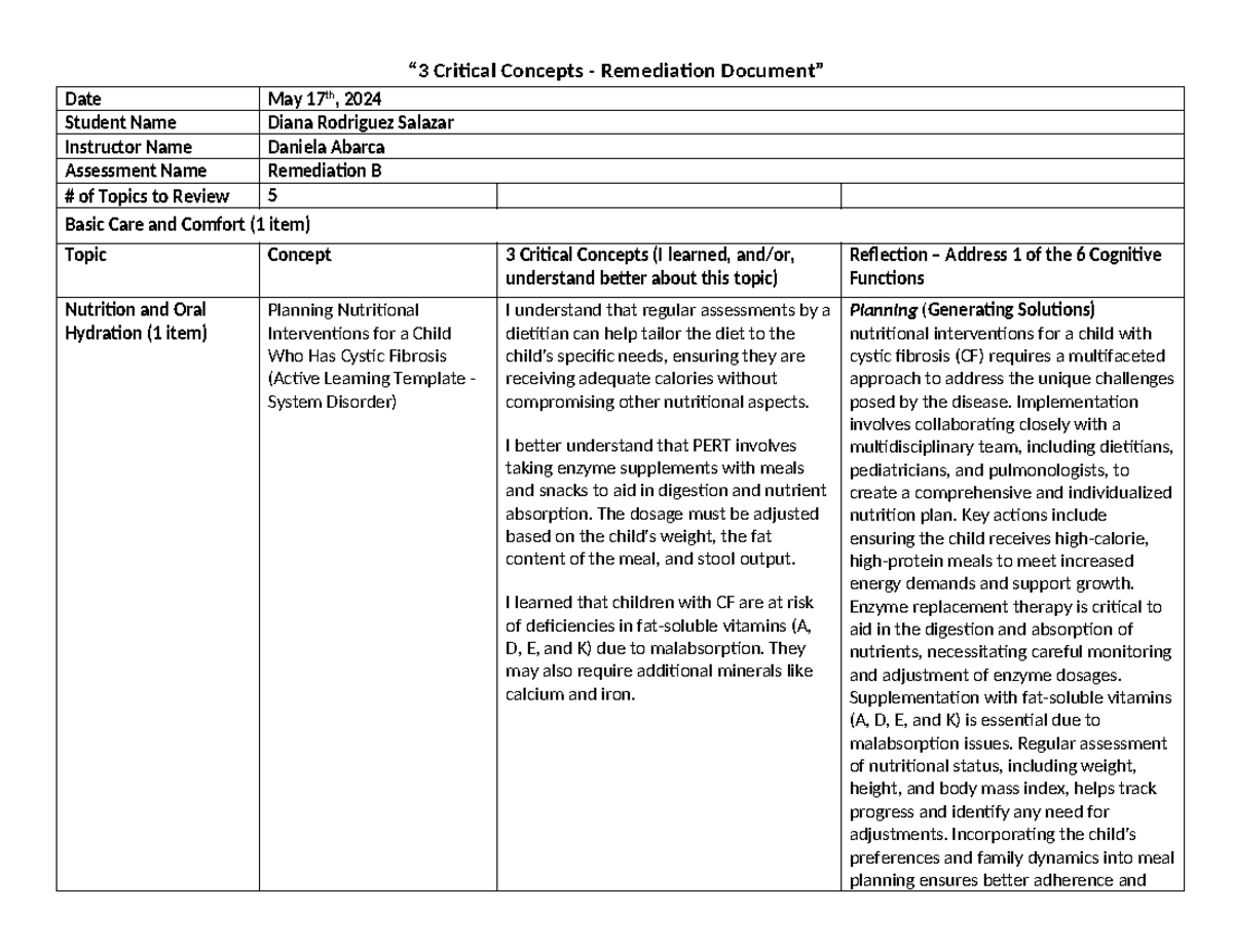 3 Critical Concepts Practice B - “3 Critical Concepts - Remediation ...