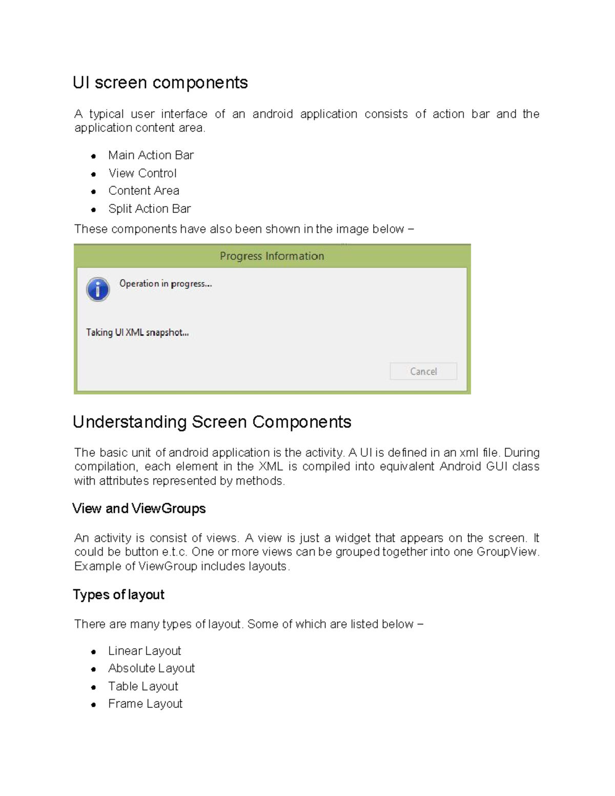 UI screen components (Autosaved) - UI screen components A typical user ...