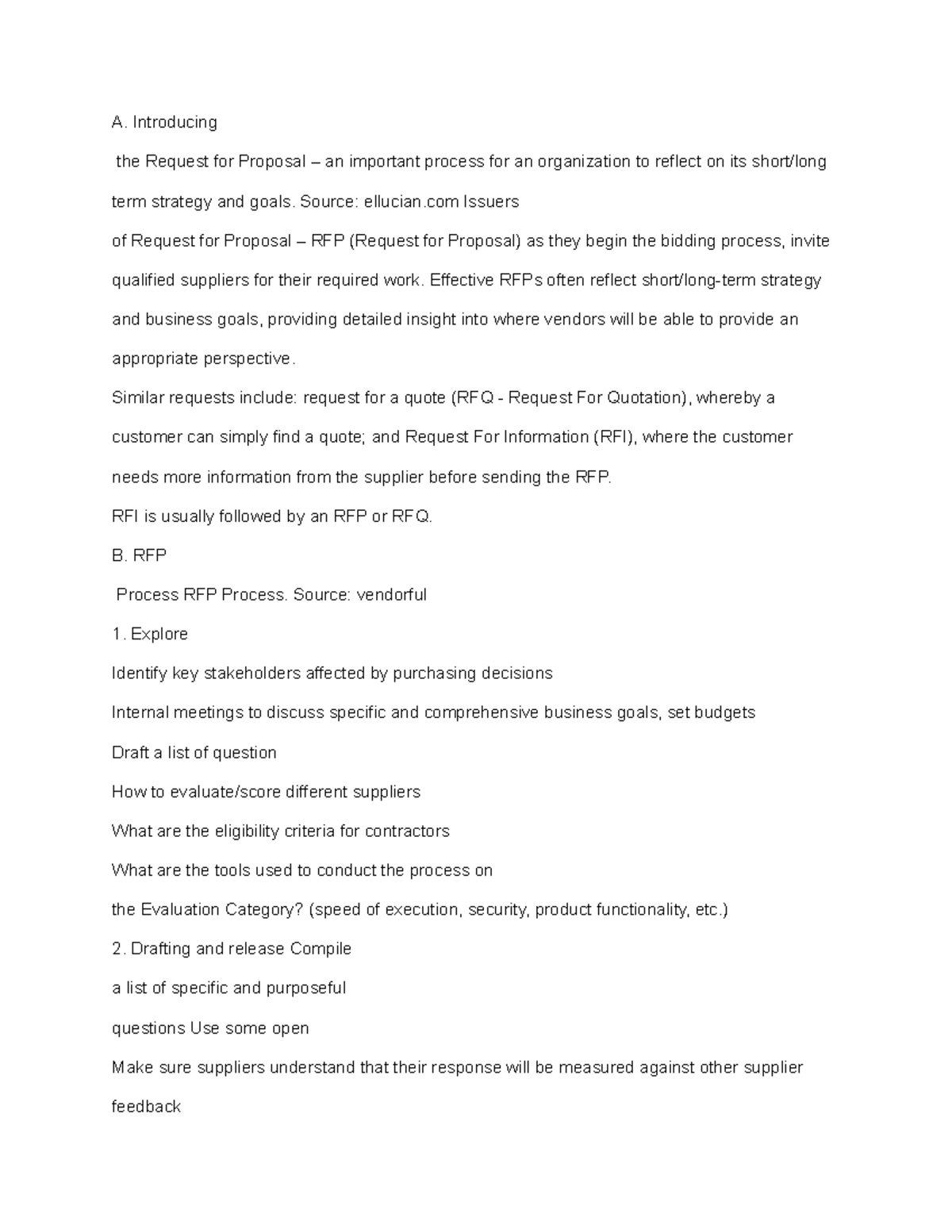 RFP - Request for Proposal - A. Introducing the Request for Proposal ...