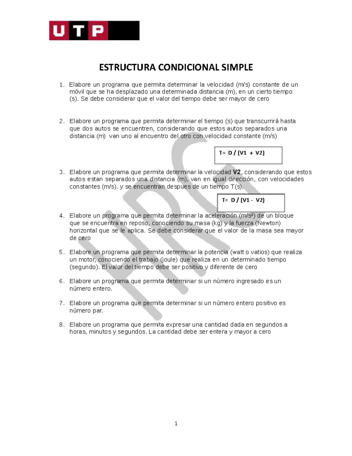 S03.s1 - Ejercicios Estructura Condicional Simple - ESTRUCTURA ...