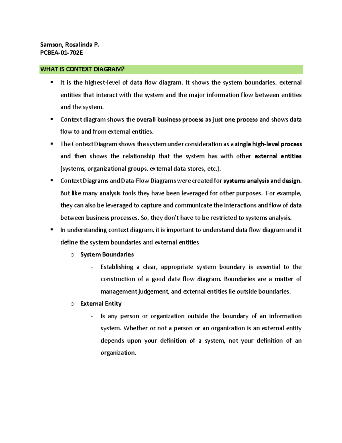 Context Diagram - Samson, Rosalinda P. PCBEA-01-702E WHAT IS CONTEXT ...