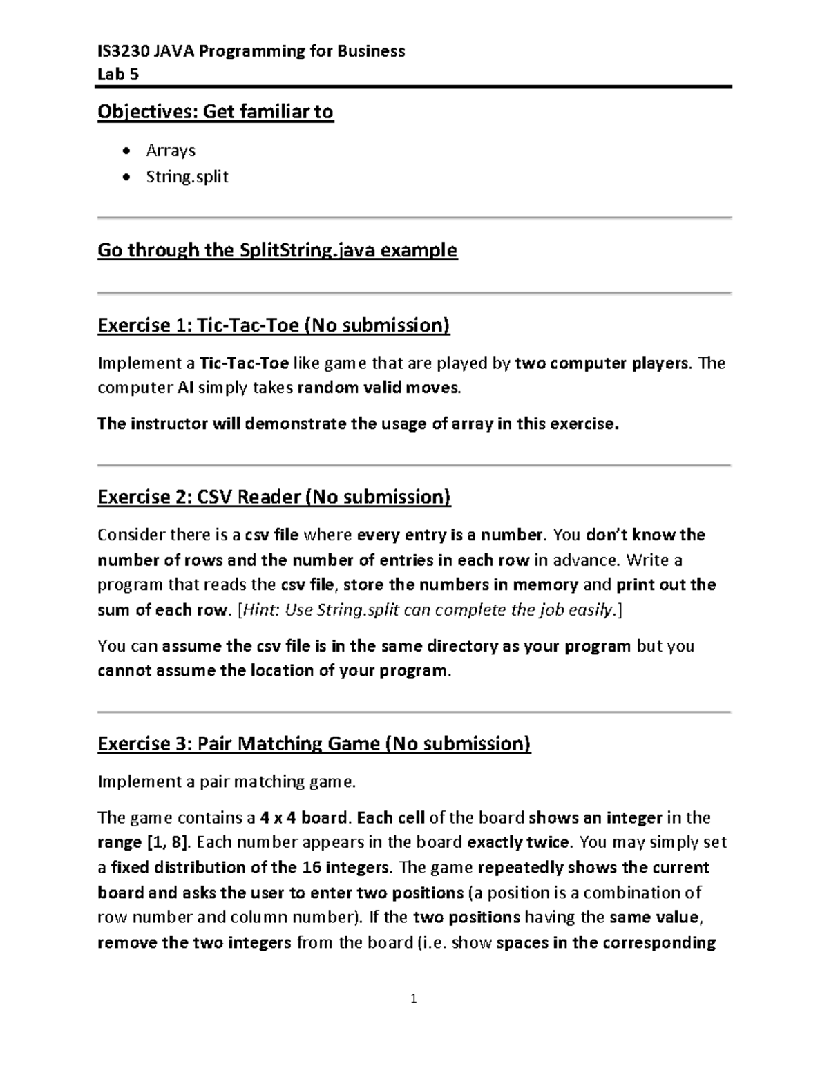 Lab-05 - notes - Lab 5 Objectives: Get familiar to Arrays String Go ...