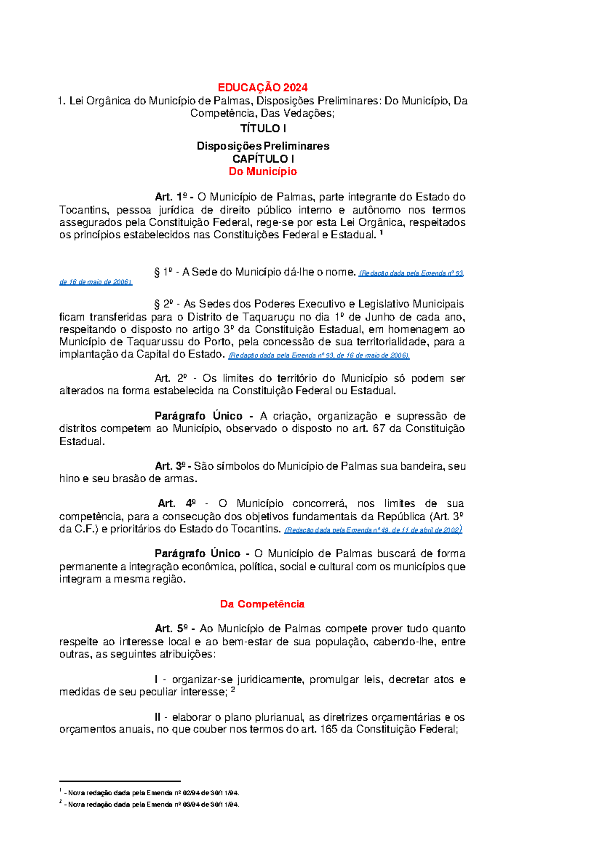 LEI ORG Confor Edital - Lei orgânica porto nacional to - EDUCAÇÃO 2024 ...