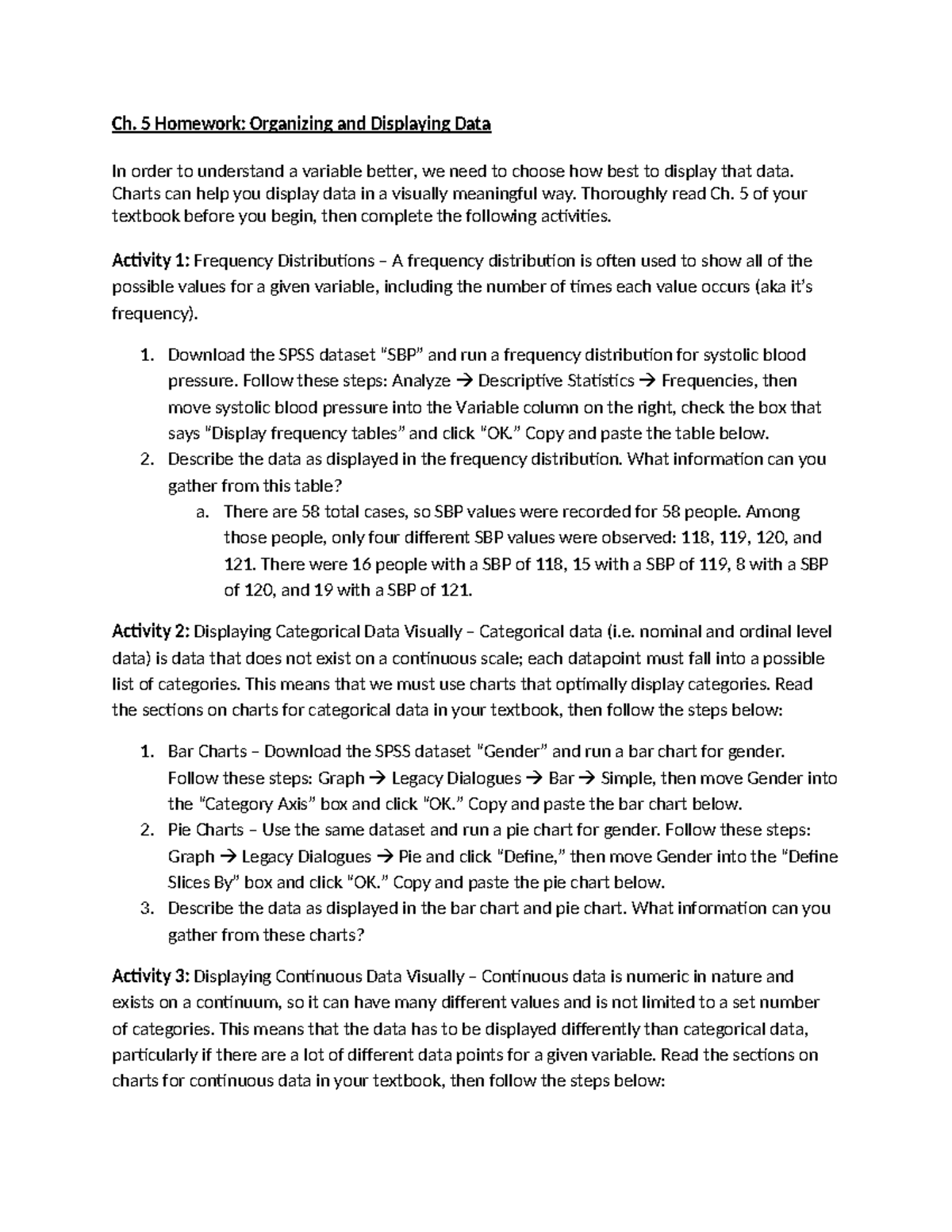 Ch. 5 Homework - Organizing and Displaying Data-1 - Ch. 5 Homework: Organizing and Displaying ...