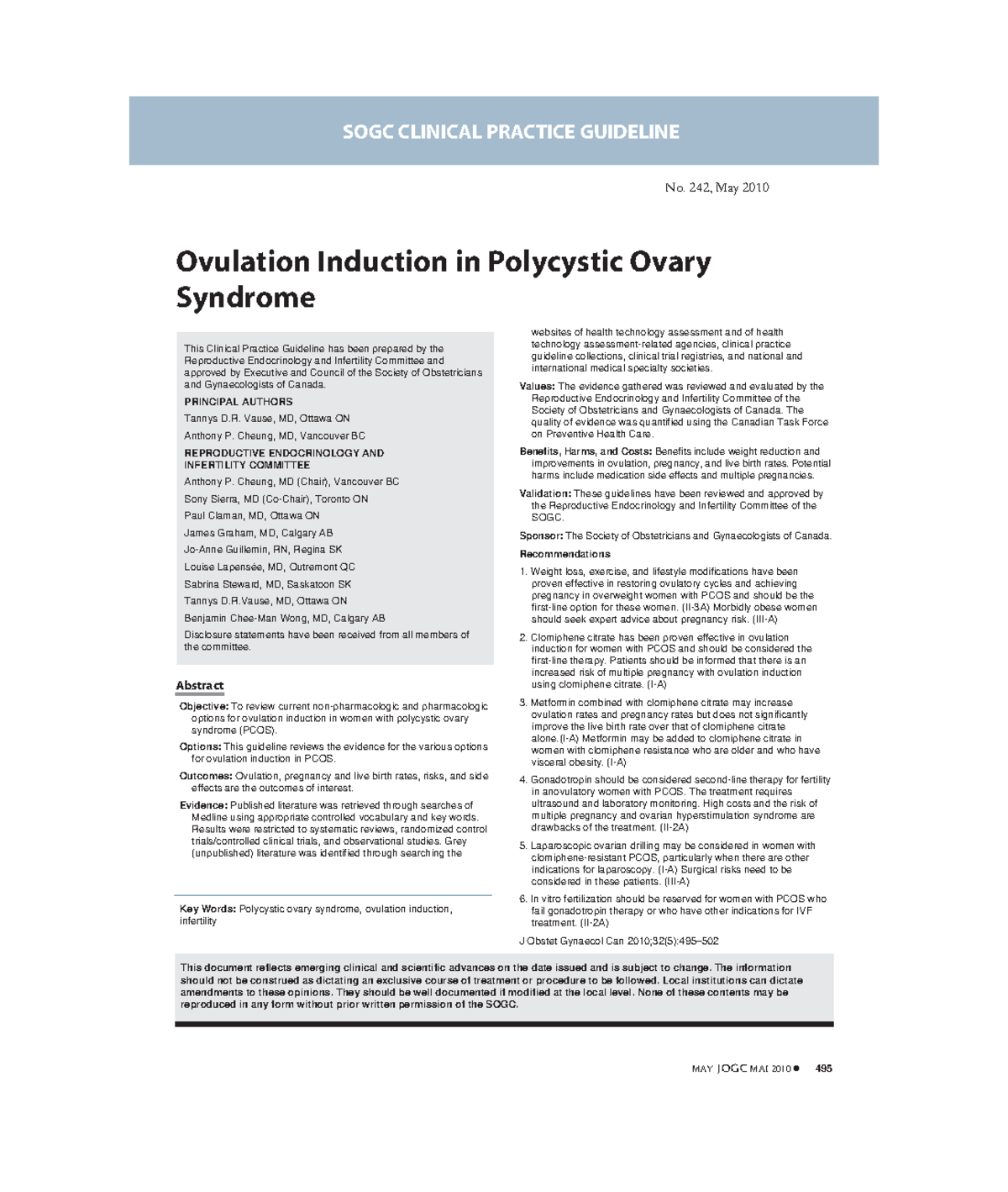Ovualation - Giving Information On ovaluation - SOGC Clinical Practice ...