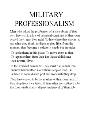 26871613 Military Professionalism Men Who Adopt the Profession ...
