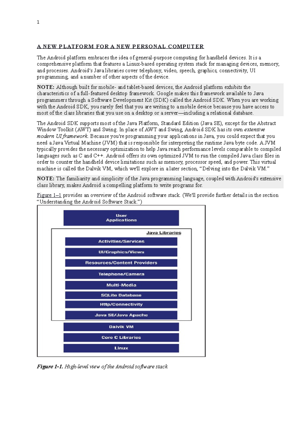 Android module 1 - A NEW PLATFORM FOR A NEW PERSONAL COMPUTER The ...