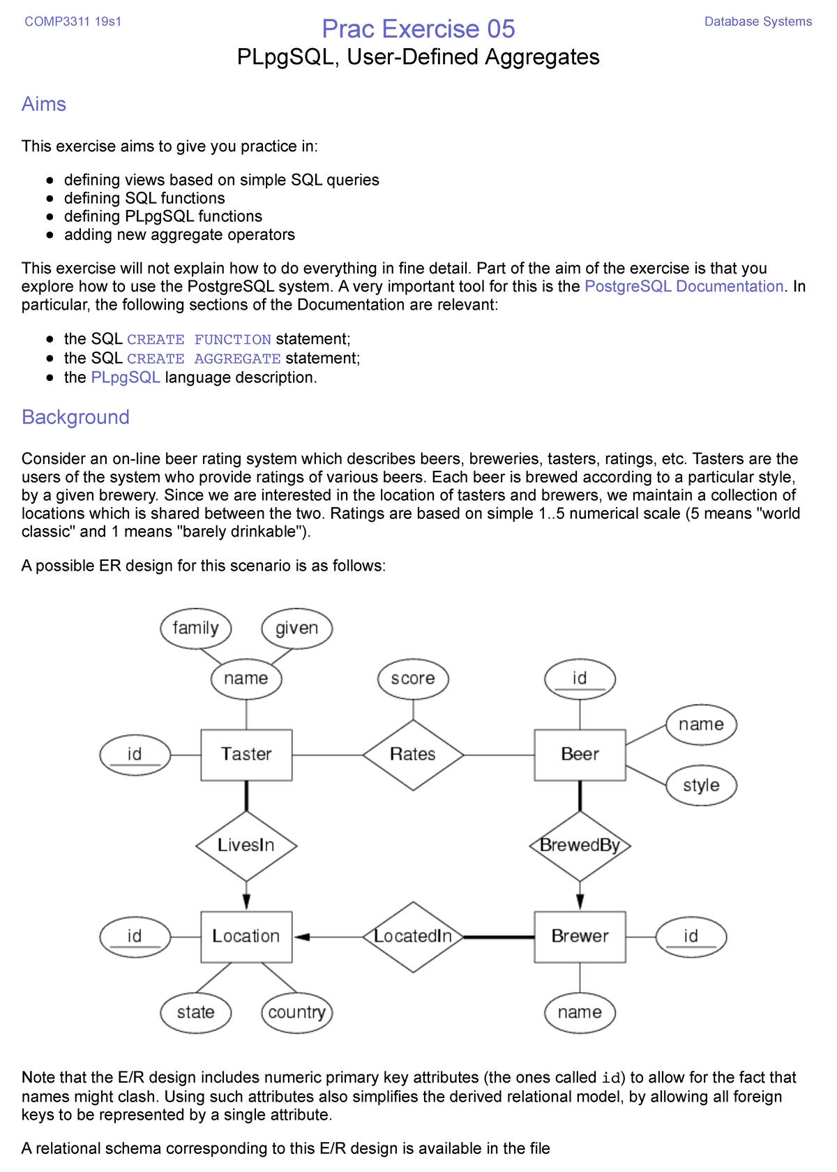 Prac Exercise 05 - COMP3311 19s1 Prac Exercise 05 Database Systems PLpgSQL, User-Defined ...