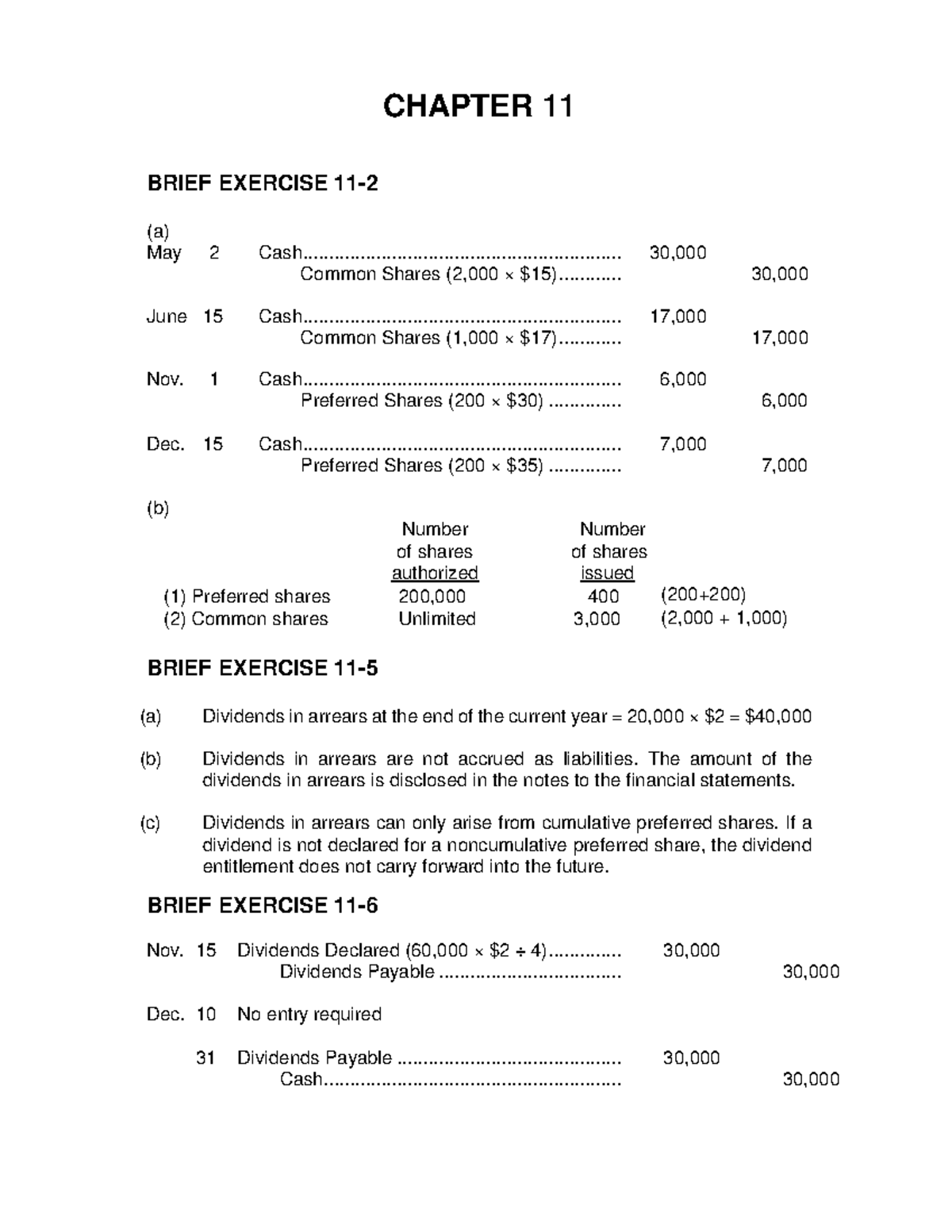 Solution to Ch11 questions - CHAPTER 11 BRIEF EXERCISE 11- (a) May 2 Cash - Studocu