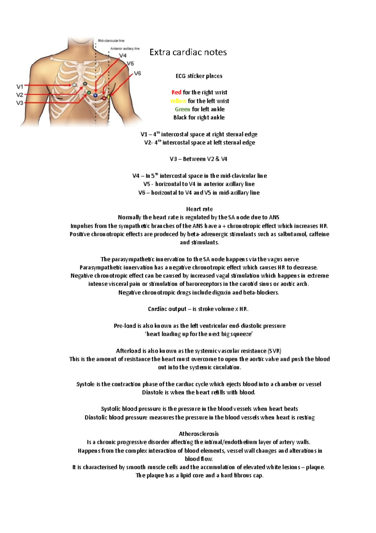 Caring for cardiac patients - additional lecture notes - Extra cardiac ...