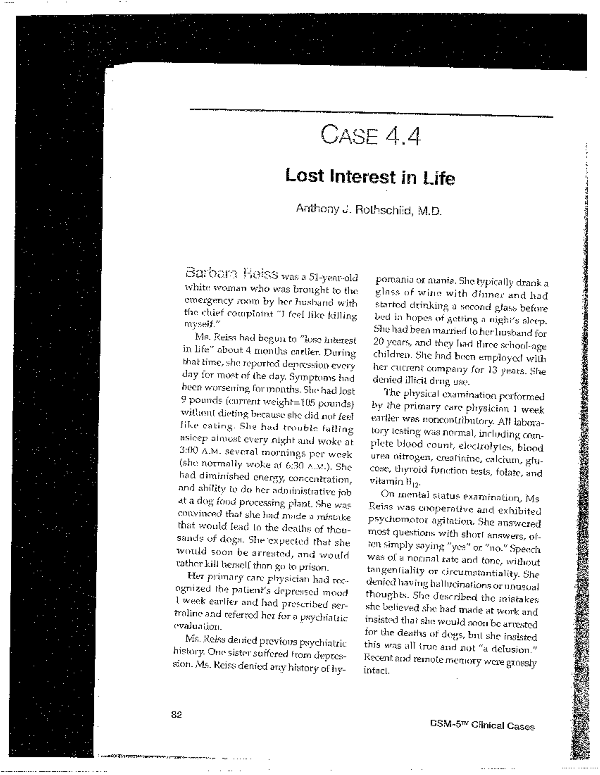 Case 4.4 lost of interest - PSY 4013 - Studocu