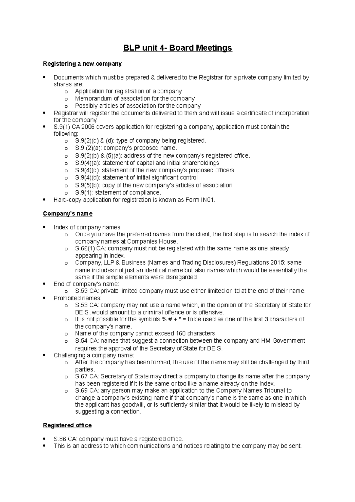 BLP unit 4- Board Meetings - BLP unit 4- Board Meetings Registering a ...