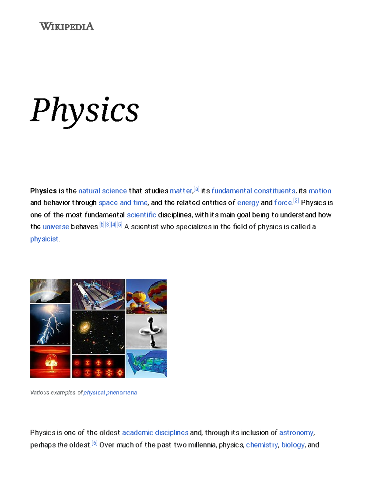 Physics - Wikipedia - Semiconductor - Physics Physics is t he nat ural ...