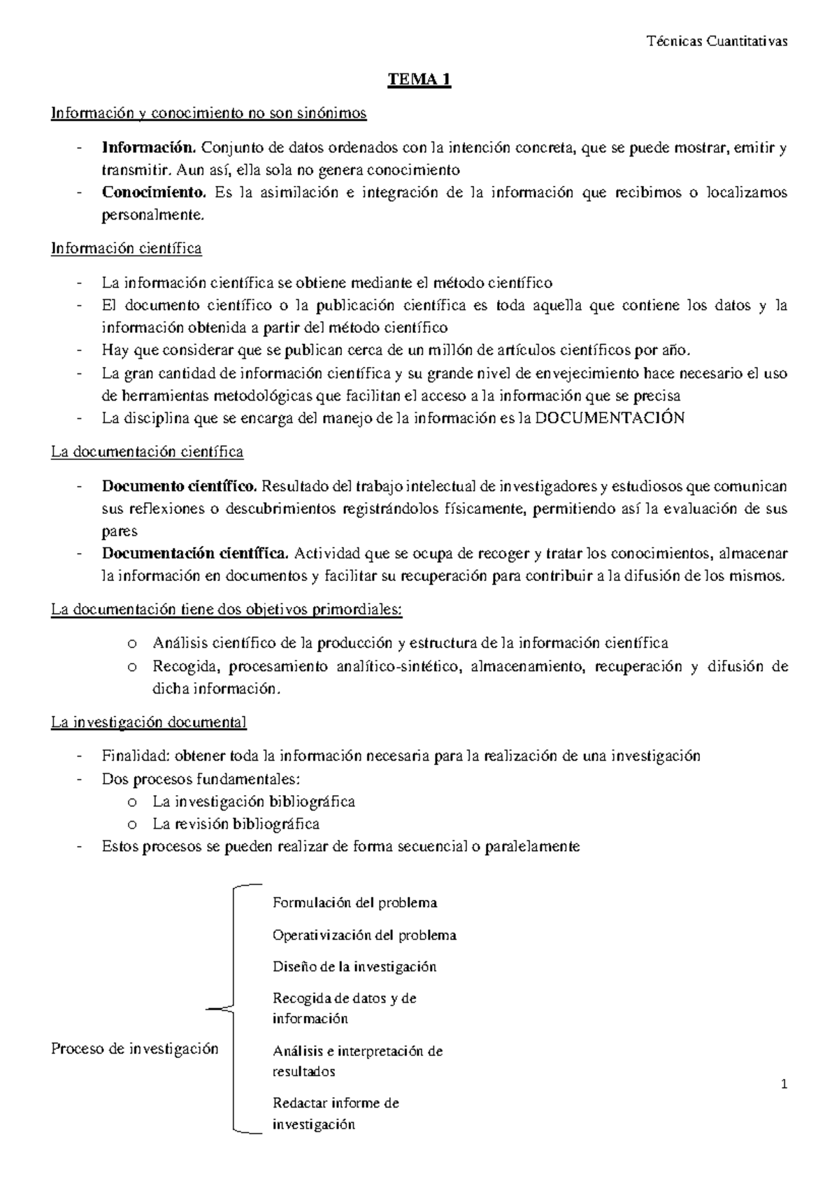 Resumen Temario Completo Tecnicas Cuantitativas Técnicas