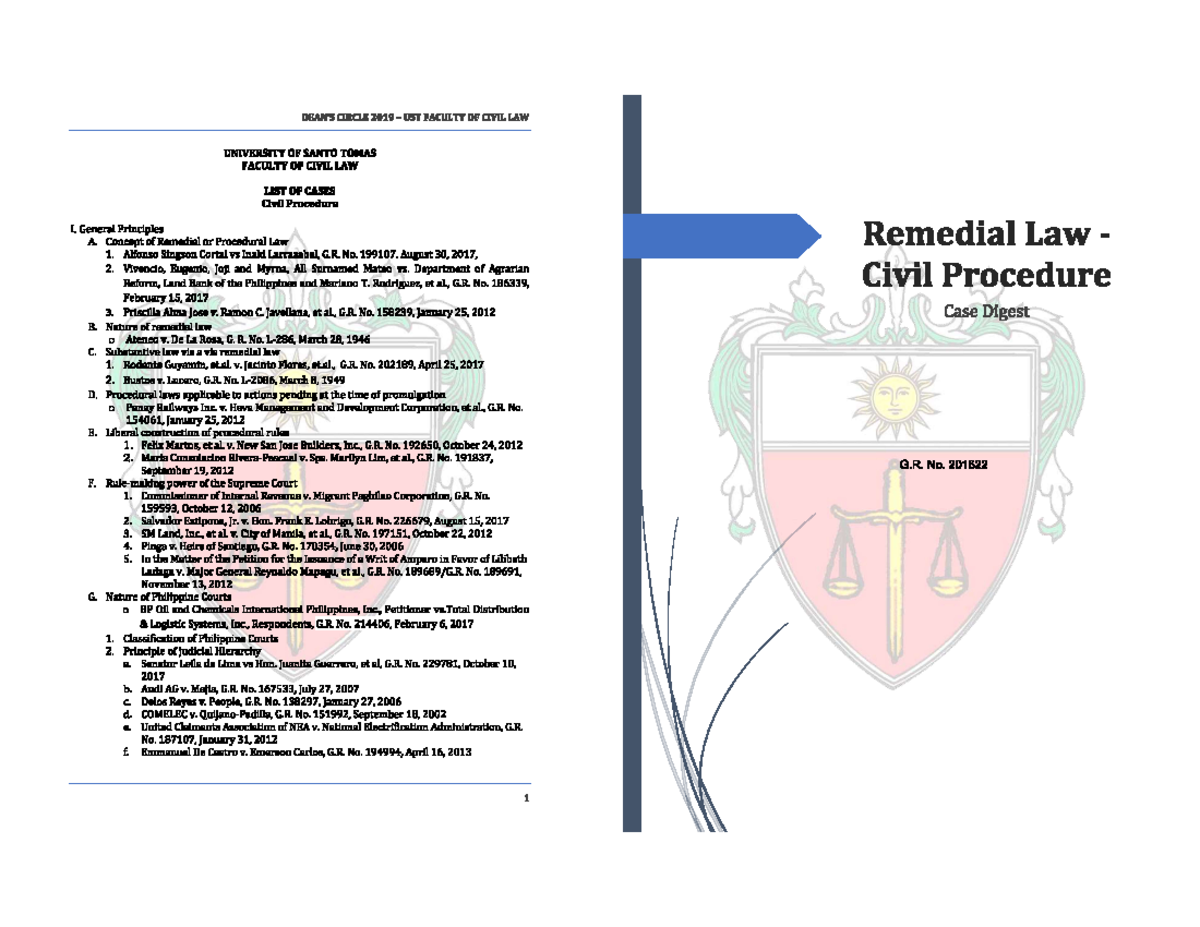 Civil-Procedure UST Notes - Law - Studocu