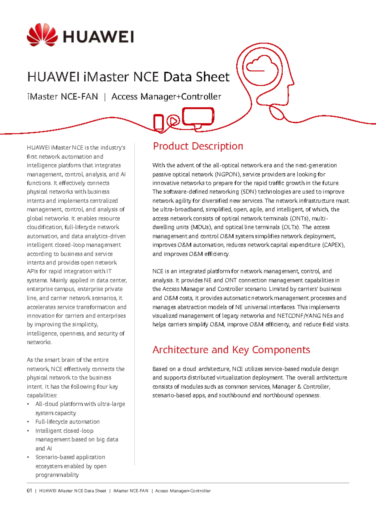 Huawei i Master NCE-FAN V100R022C10 Data Sheet (Access Manager ...