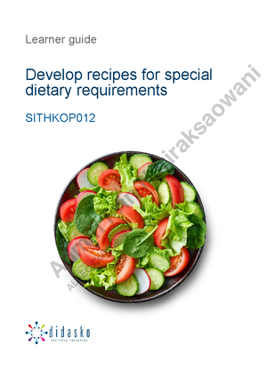 B Sbcrt 511 Assessment Task Cover Sheet – Assessment Task 3 - Assessment Task 3 TASK ...