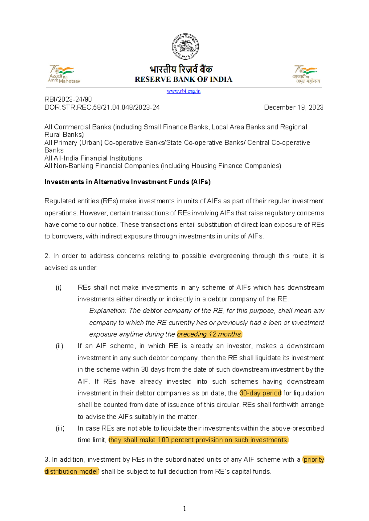 RBI Circular - hhhhhhhh - 1 RBI/2023-24/ DOR.STR.REC.58/21.04/2023-24 ...