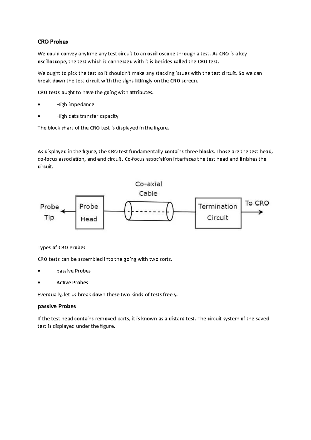 CRO Probes (active ,passive probes) - CRO Probes We could convey ...