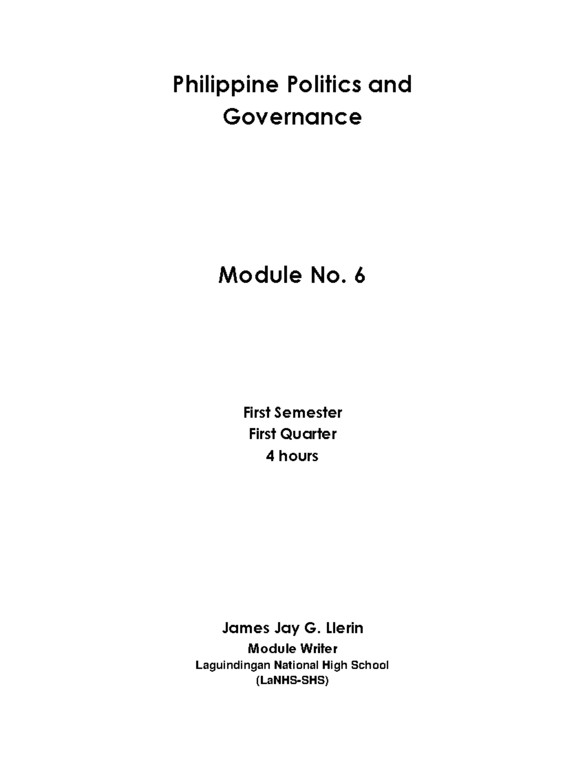 PPG12 Q1 Mod6 The-Executive-Branch - Philippine Politics and Governance ...