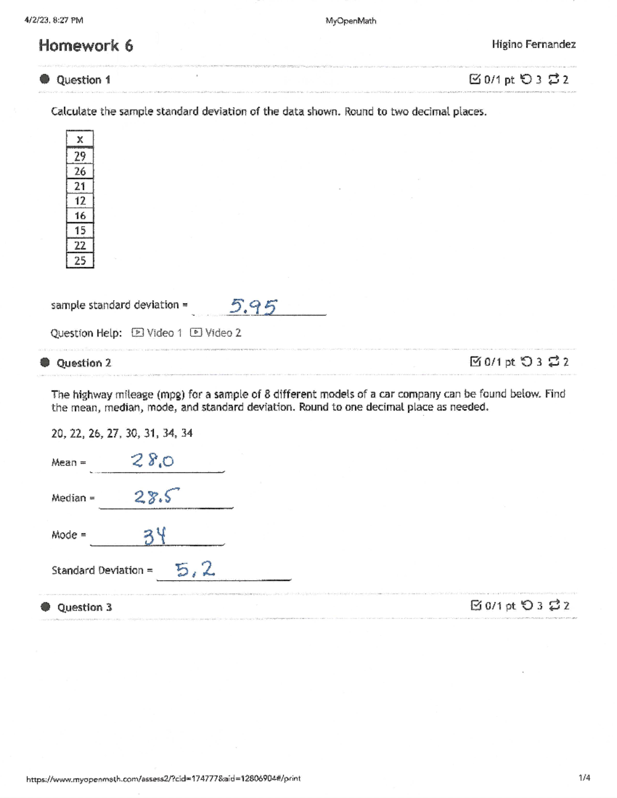 Math 114 Homework 6 answers - MATH114QR - Studocu