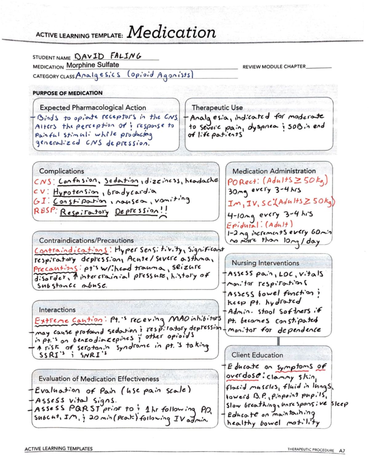 Active Learning Template: Morphine - ACTIVE LEARNING TEMPLATE ...