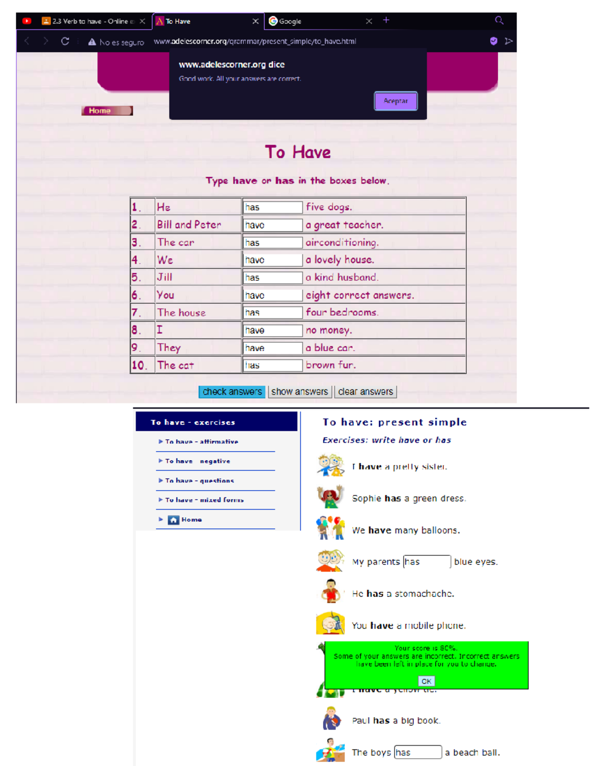 Verb to have - Online - ingles - Studocu