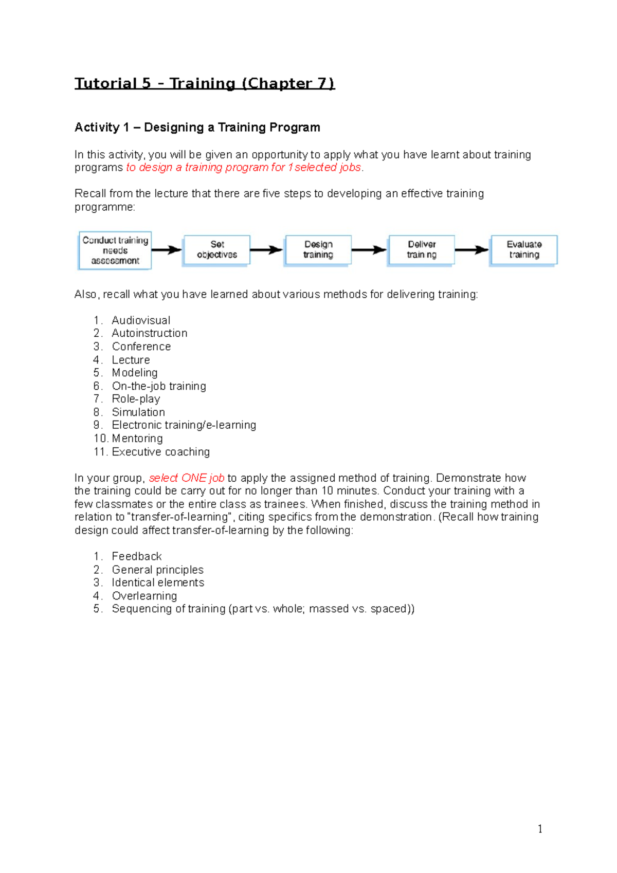 Tutorial 5 - Training - Students Copy updated 2 a - Tutorial 5 ...