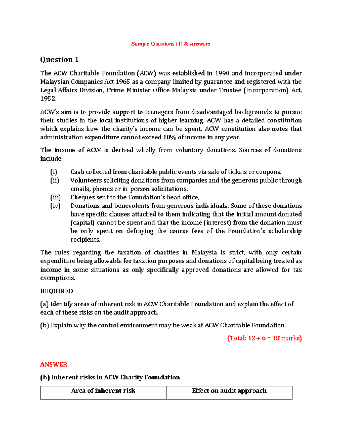 Sample Questions (1) with Answers - Sample Questions (1) & Answers ...