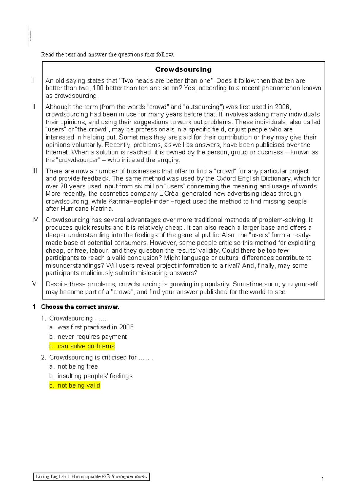 Text Easter II - Ejercicio reading y writing - Read the text and answer ...