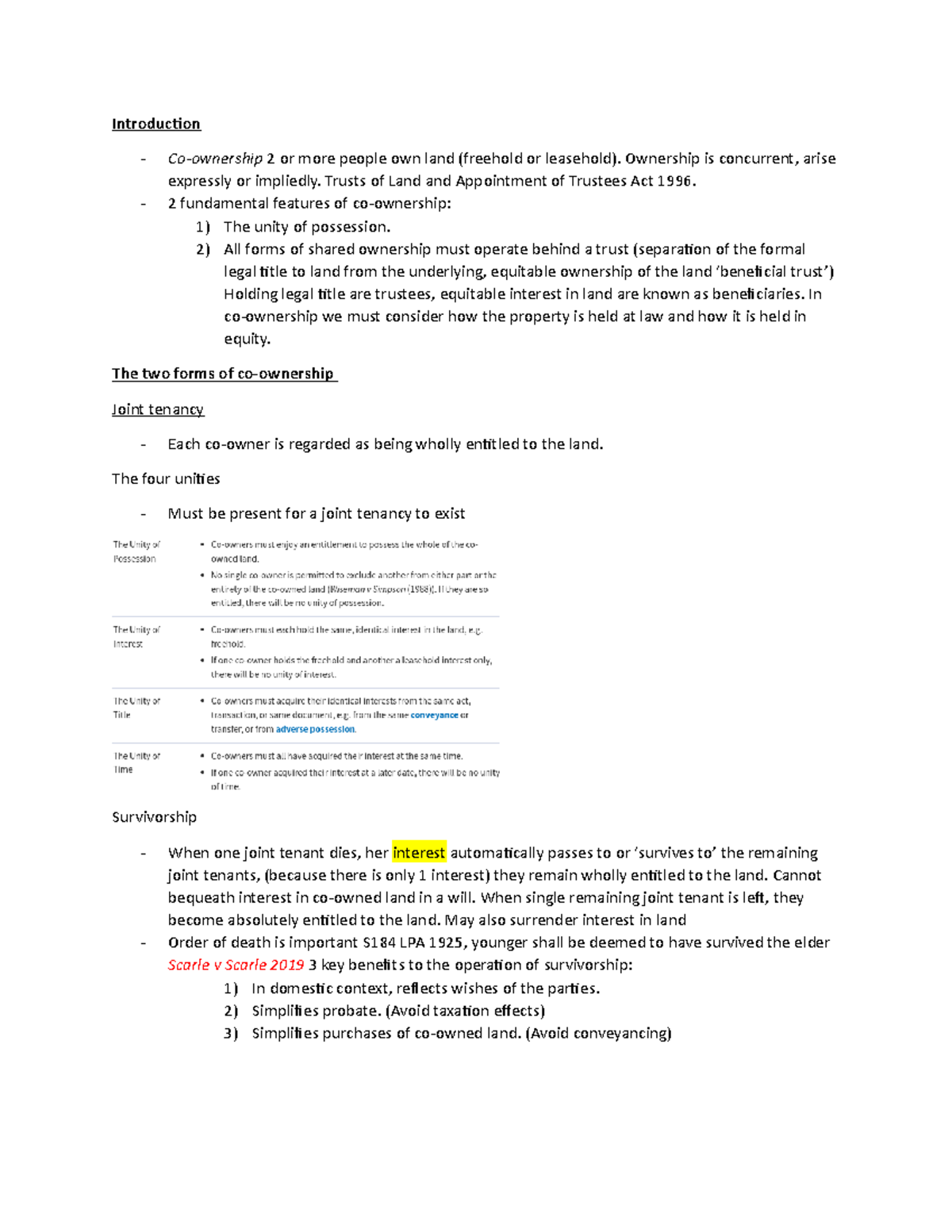 W5 Trusts co-ownership - Introduction Co-ownership 2 or more people own ...