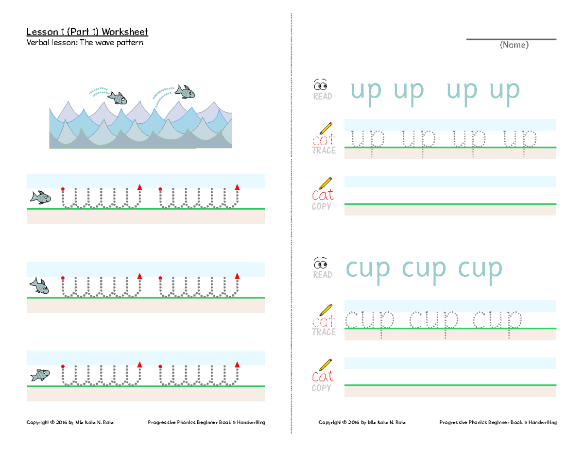 Book 5 Handwriting Worksheets Only - up up up up READ up up up up ...