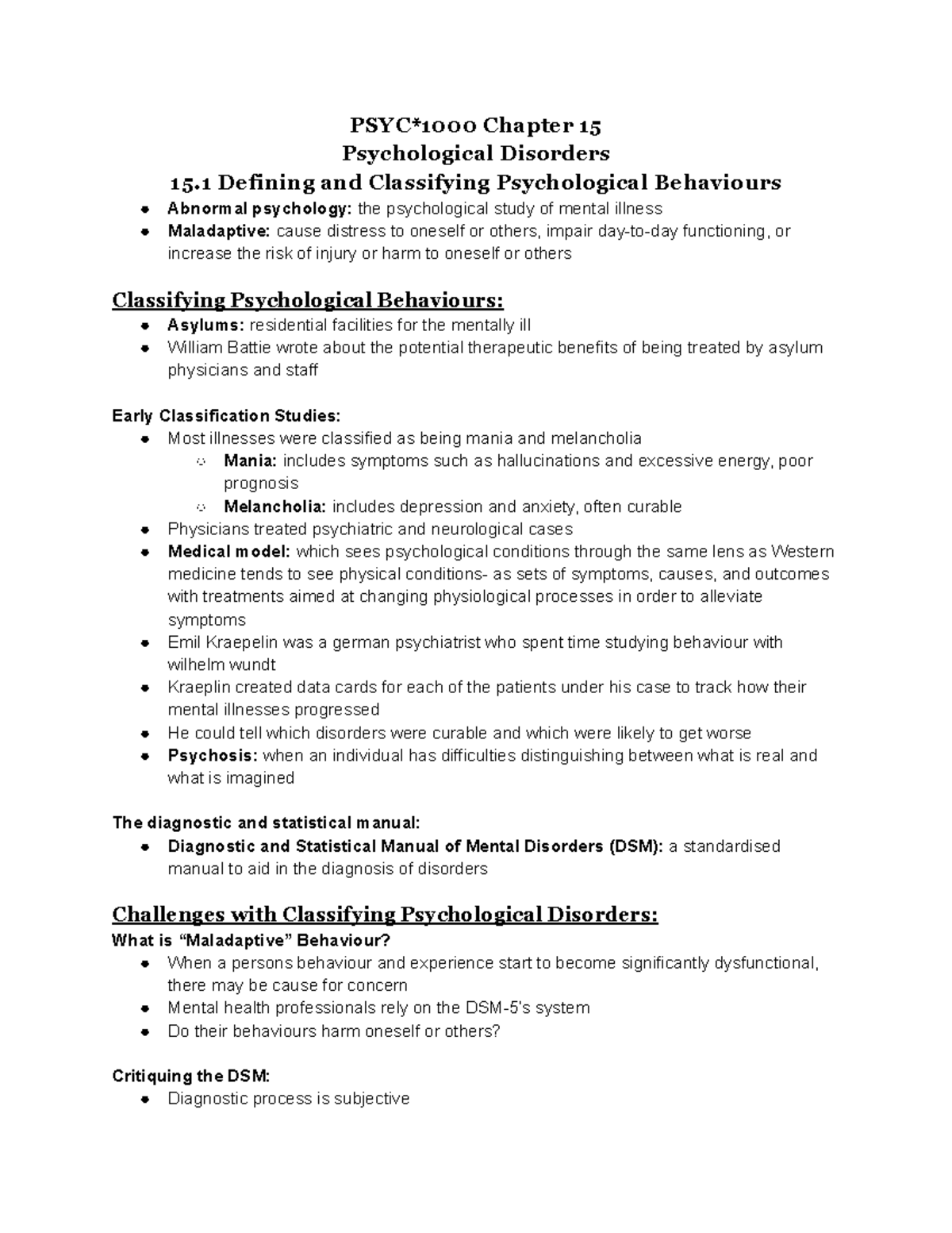 PSYC 1000 Chapter 15 - PSYC 1000 - U of G - Studocu
