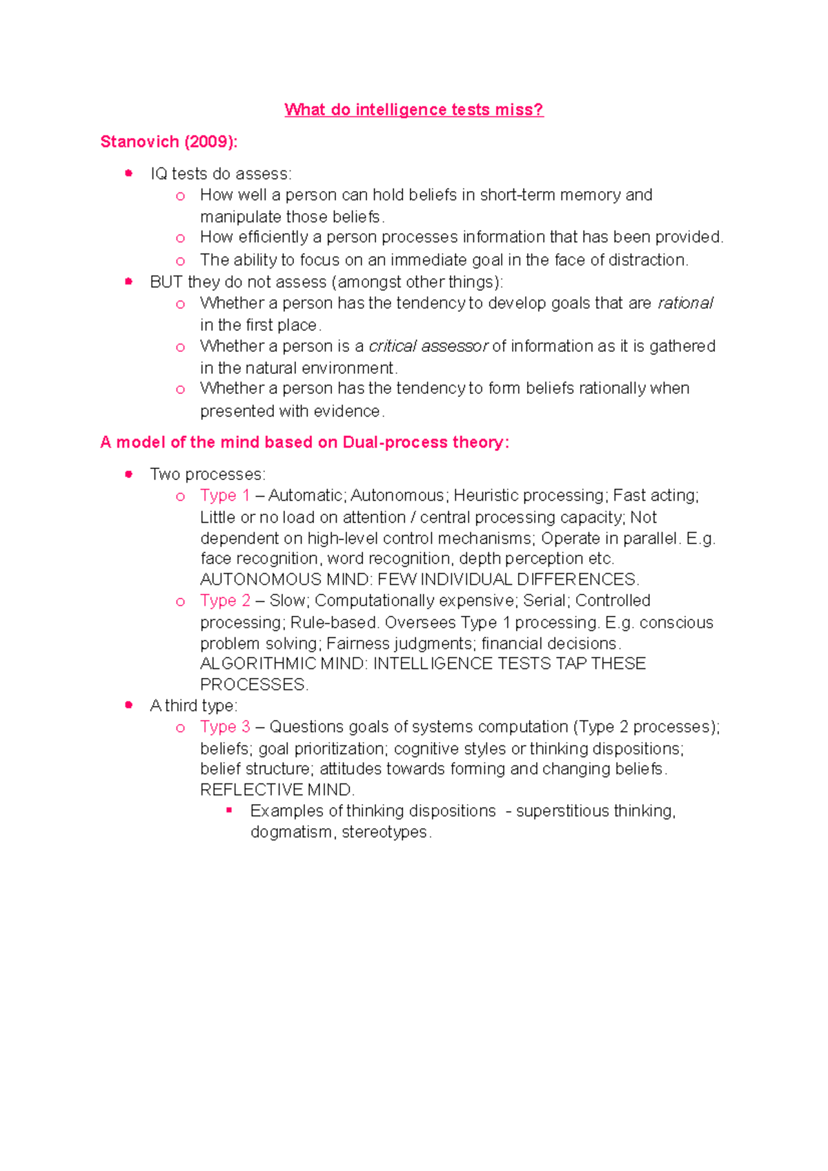 Intelligence L4 What do intelligence tests miss - What do intelligence ...