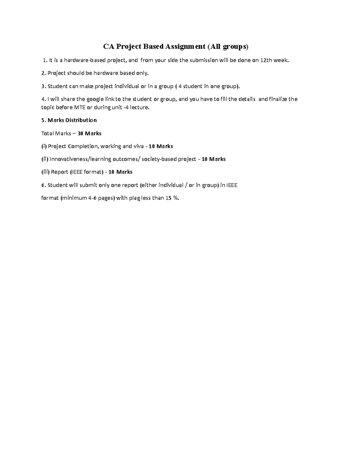 CA3 - jgypjopiryhggdmnjfydsrhdj - CA Project Based Assignment (All groups) It is a hardware ...