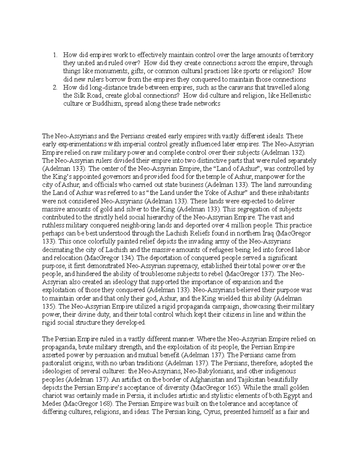 DQ 2 Module 3 Draft - Discussion - How did empires work to effectively ...