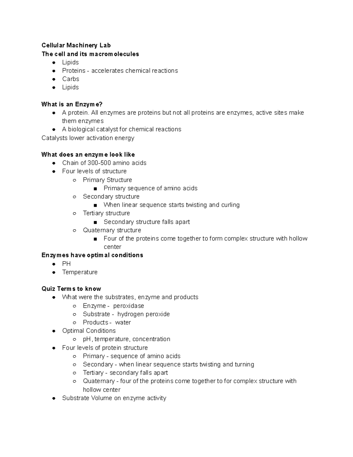 Bio Cellular Machinery Lab - Cellular Machinery Lab The cell and its ...