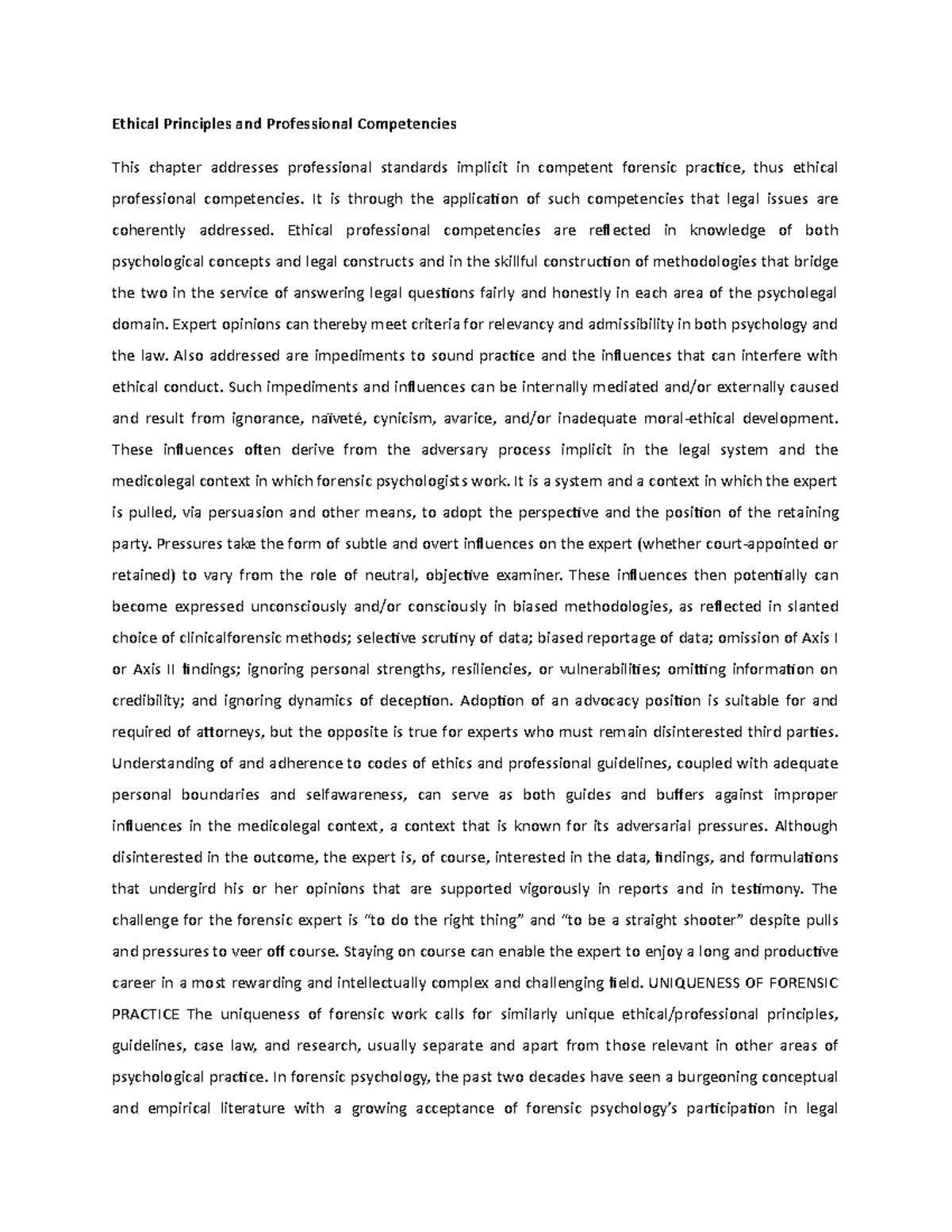 Ethical Principles and Professional Competencies - It is through the ...