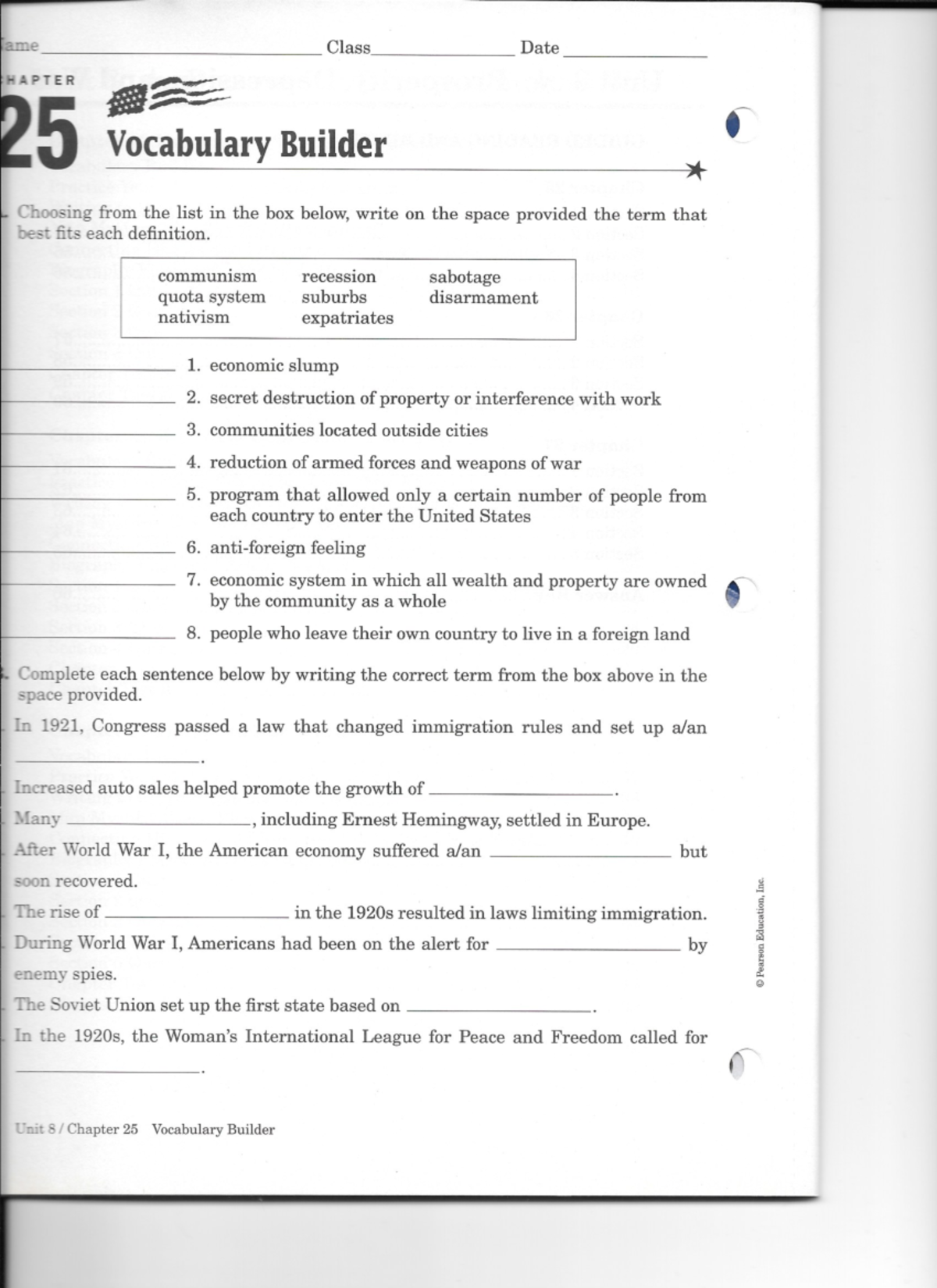 Ch. 25 Vocab Builder - Studocu