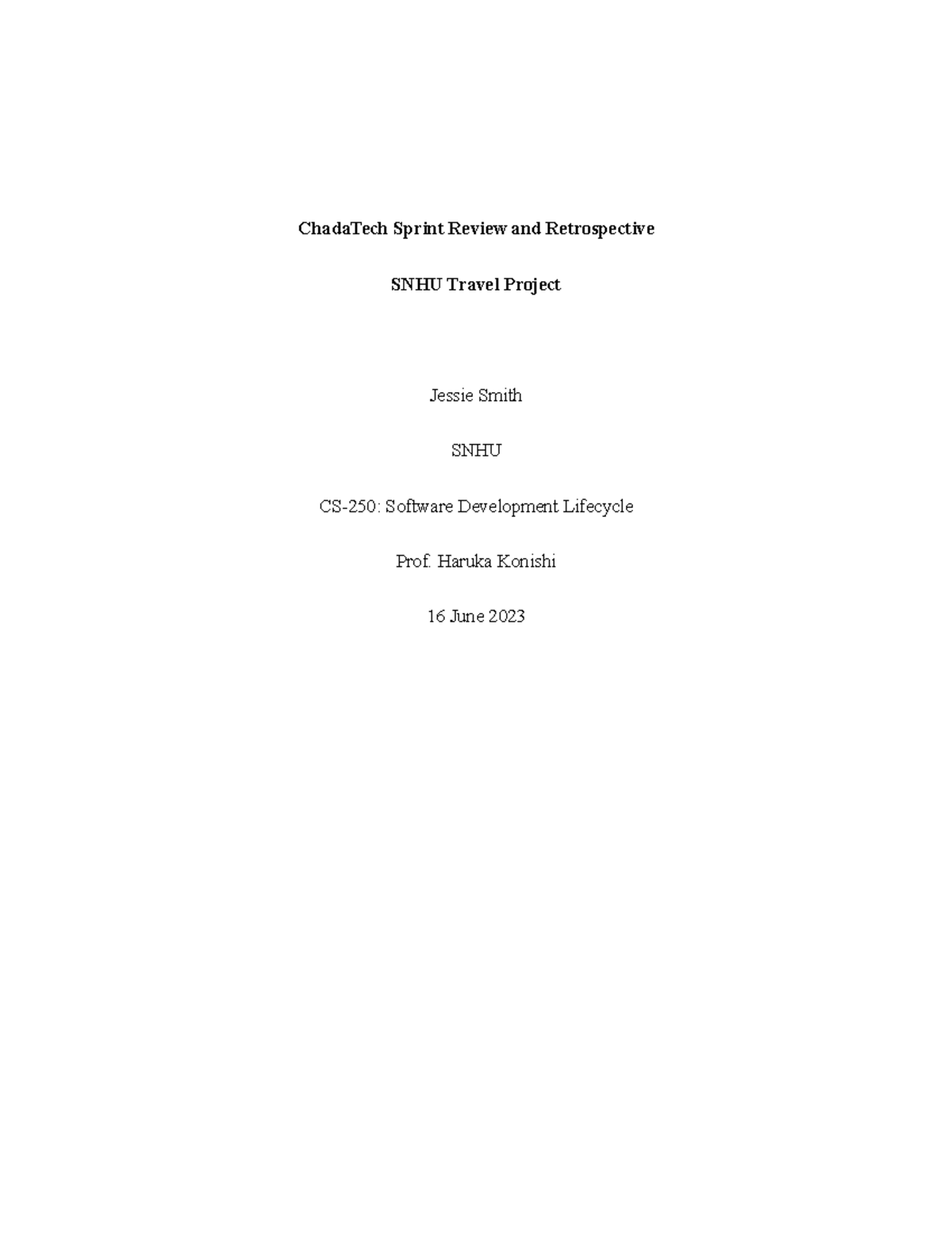 CS250 Final Project Word Document - ChadaTech Sprint Review and ...