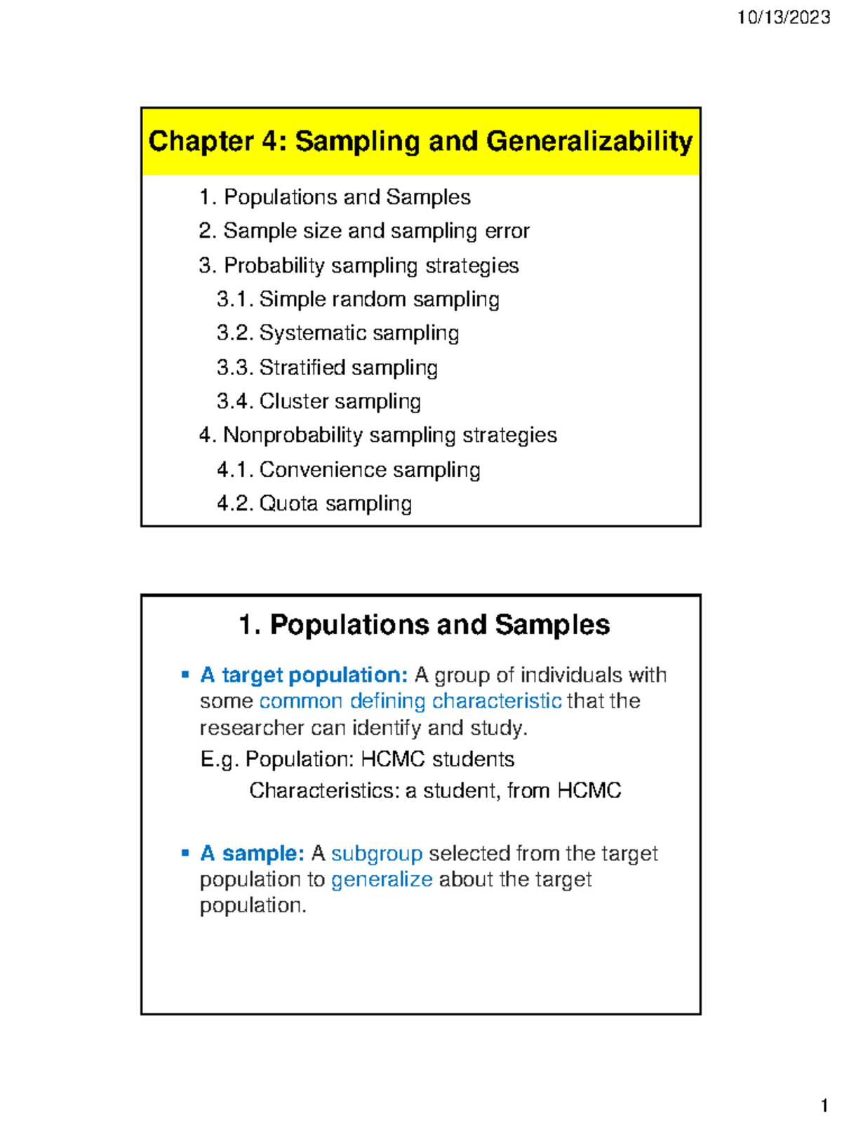 U4 Sampling and generalizability Updated - Chapter 4: Sampling and ...